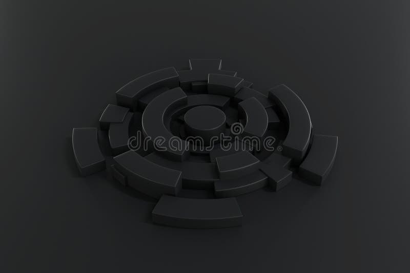 Dark Grey Background Cylinder Shape and Ring, 3D Rendering Stock ...