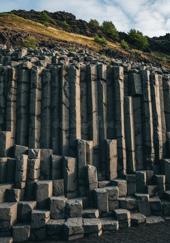Grey Basalt Columns Natural Rock Formation Stock Illustrations – 77 ...