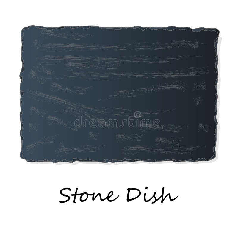 Dark Grey Black Slate Board for Dishes on White Background Stock Vector ...