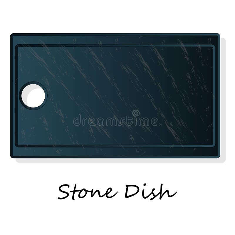 Dark Grey Black Slate Board for Dishes on White Background Stock Vector ...