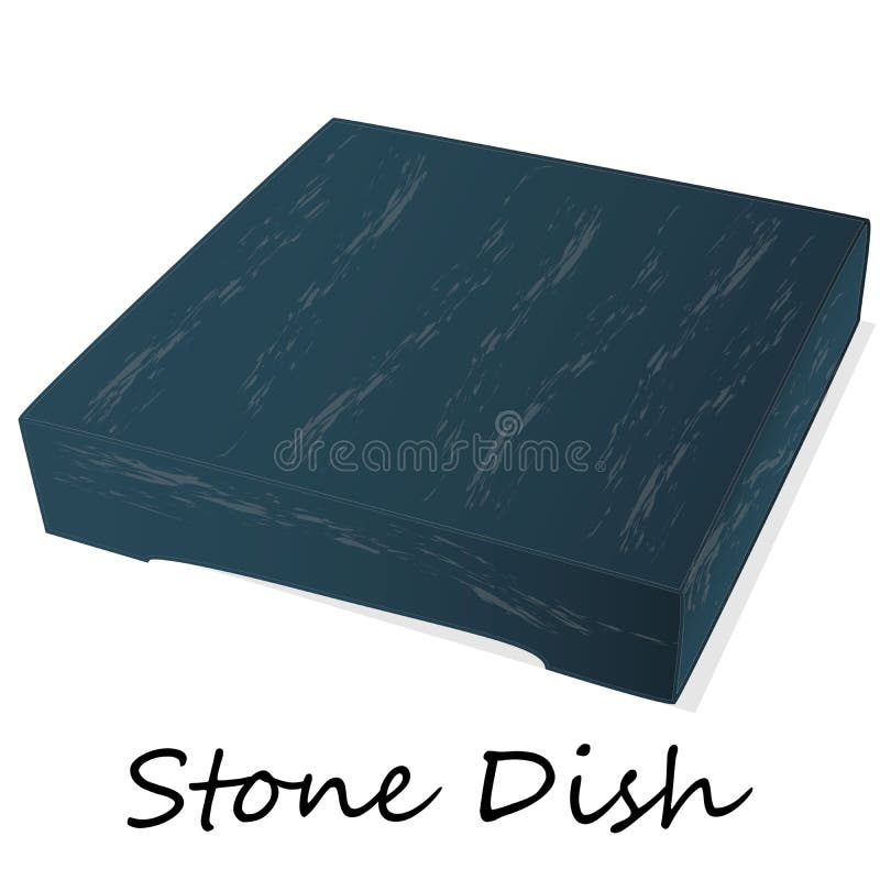 Dark Grey Black Slate Board for Dishes on White Background Stock Vector ...