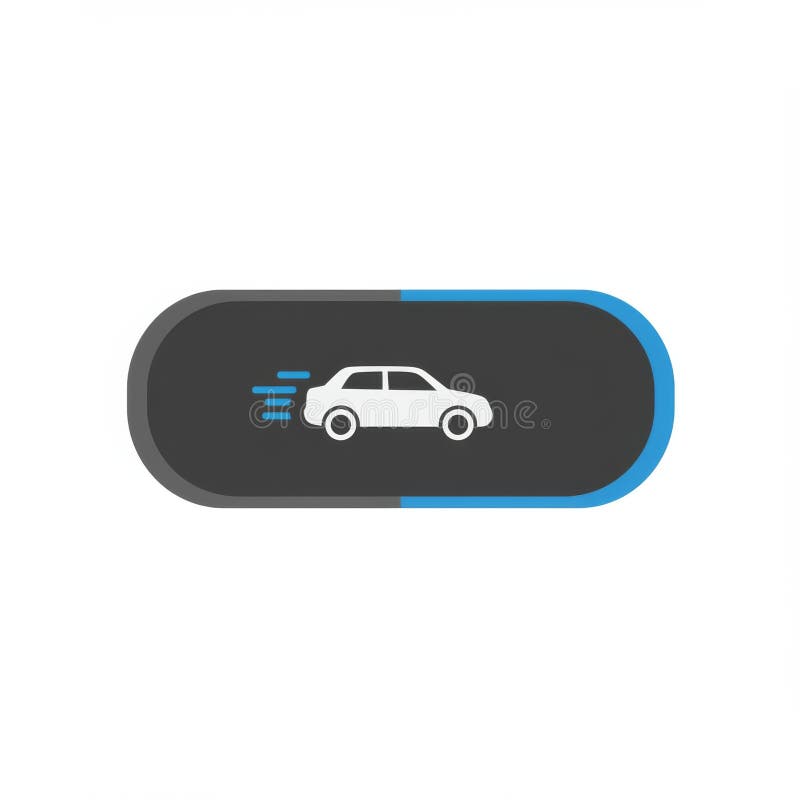 Dark Grey and Blue Car Speed Icon Button Stock Illustration ...