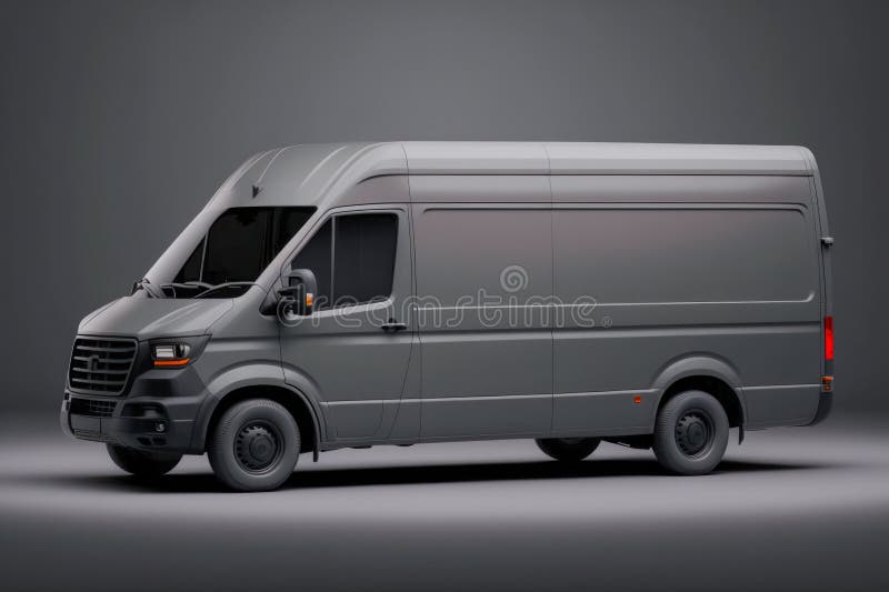 Dark grey cargo van stock illustration. Illustration of transit - 271966561
