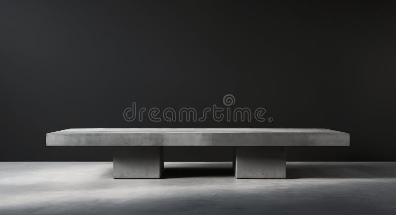 Dark Grey Concrete Tabletop on a Black Background Stock Image - Image ...