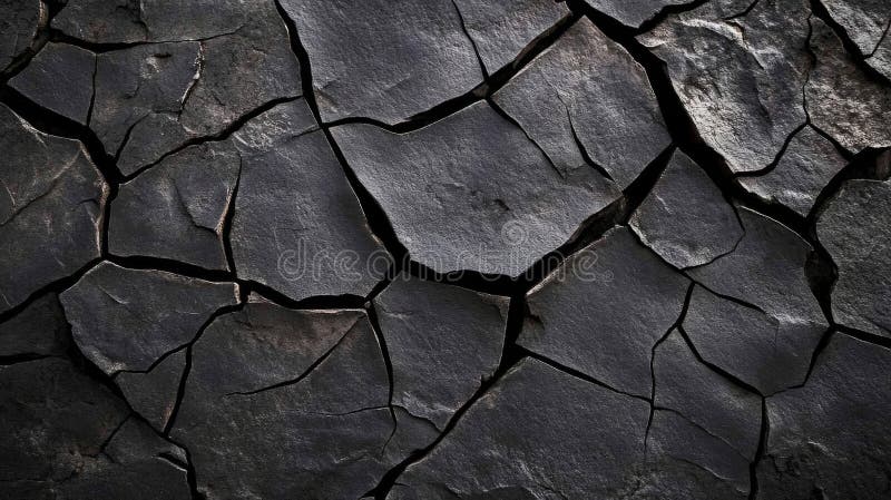 Dark Grey Cracked Earth Texture Background Stock Illustration ...