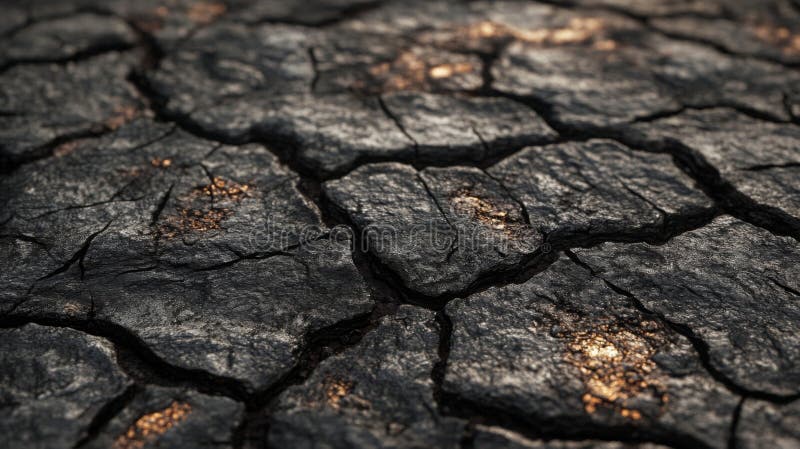 Dark Grey Cracked Earth Texture Close Up Stock Illustration ...