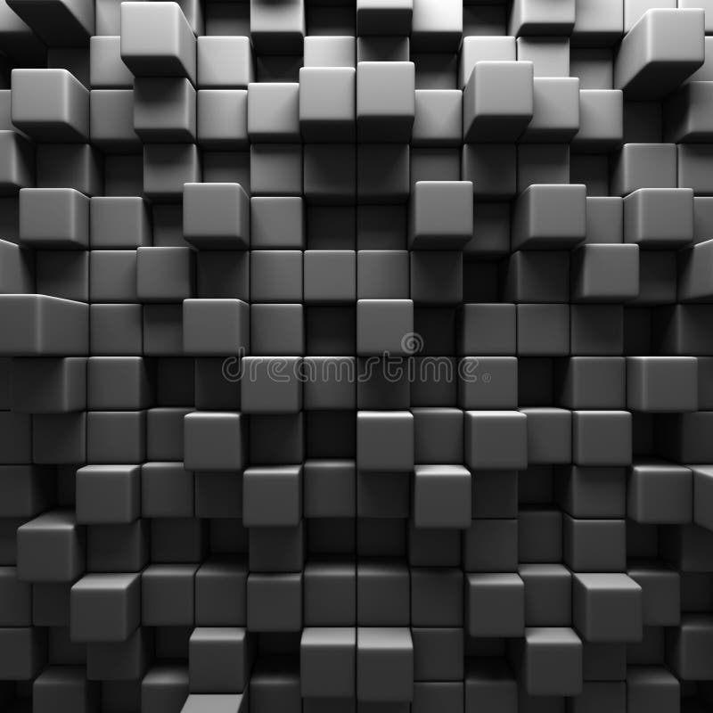 Dark Grey Cube Blocks Wall Background Stock Illustration - Illustration ...
