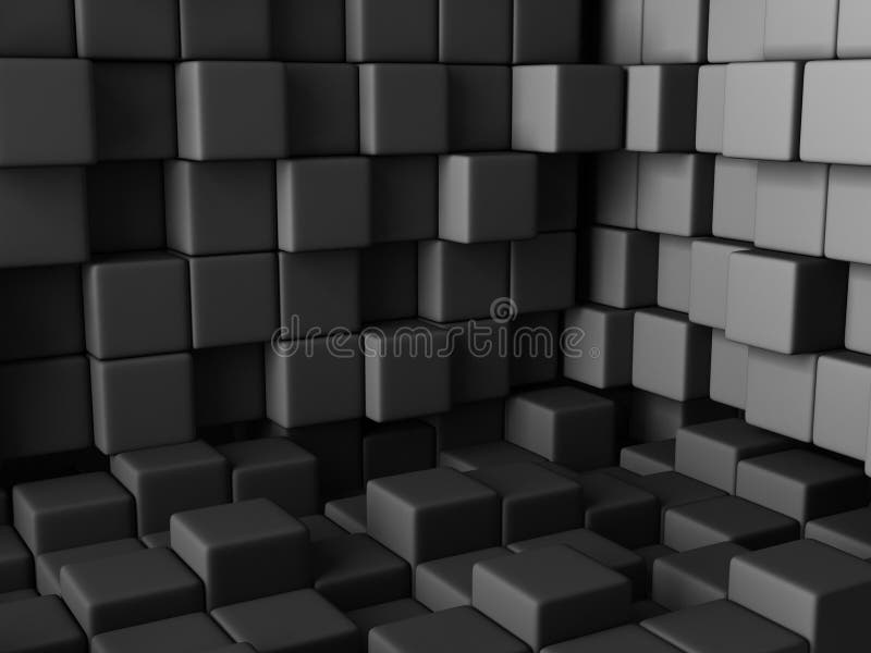 Dark Grey Cube Blocks Wall Background Stock Illustration - Illustration ...
