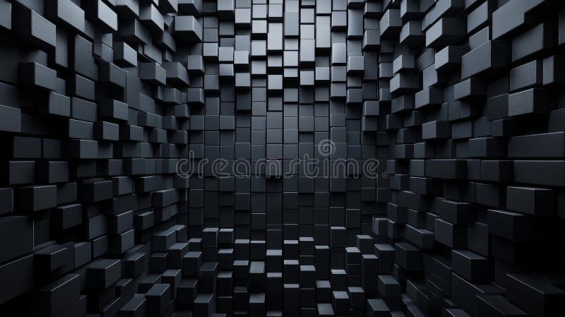 Dark Grey Cubes Abstract 3D Background Stock Illustration ...