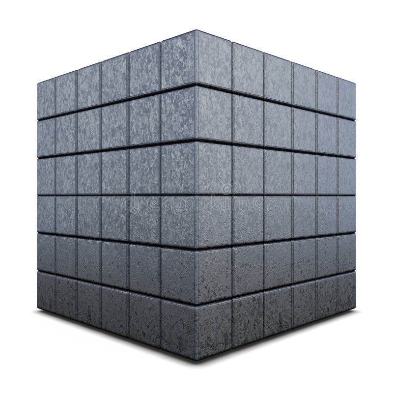 Dark Grey 3D Cube Isolated On A White Stock Illustration - Illustration ...