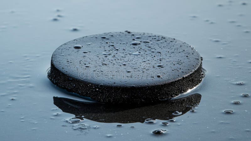 Dark Grey Disc on Wet Surface Stock Illustration - Illustration of ...