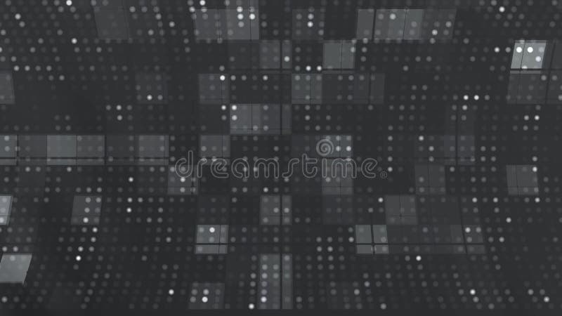 Dark Grey Dotted Grid and Square Pattern Background Loop. Stock Video ...