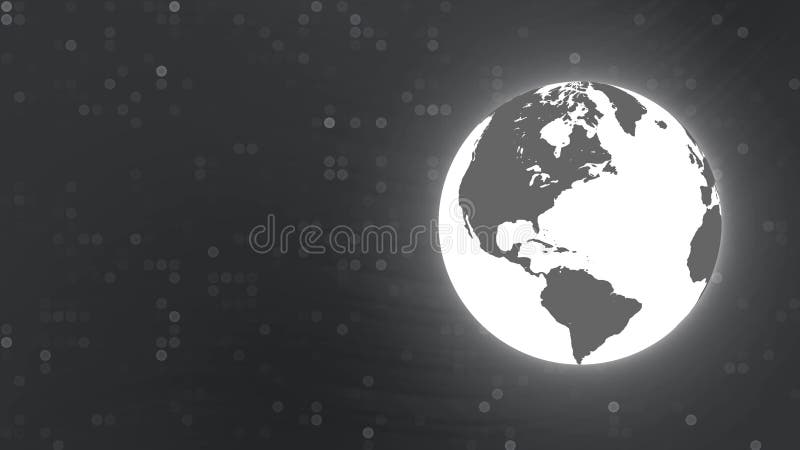 Dark Grey Earth Globe with Bokeh Light Background Loop. Stock Footage ...