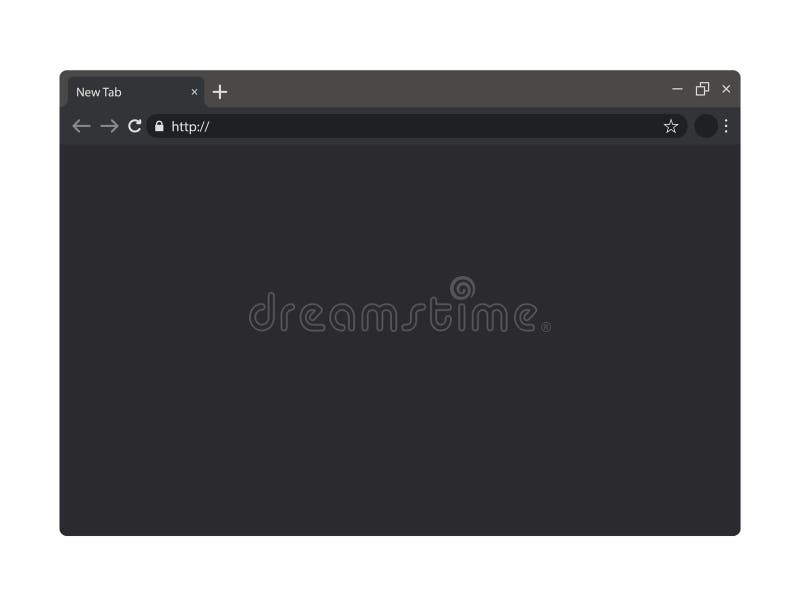 Dark Grey Empty Browser Page with Toolbar, Address and Search Bar. Flat ...