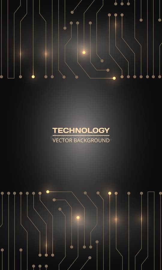 Dark Grey and Gold Abstract Technology Vector Vertical Background ...