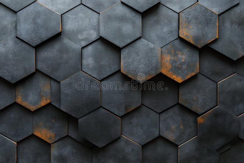 Dark Grey Hexagon Metal Texture Background Rusty Industrial Design ...