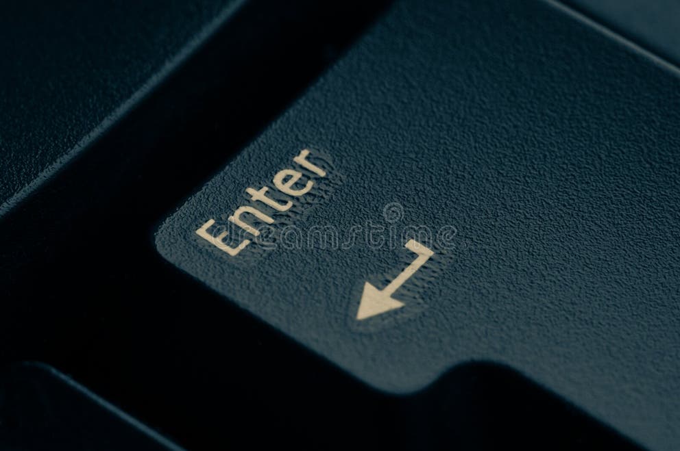 Dark Grey Keyboard Empty Black Enter Button Stock Photo - Image of ...