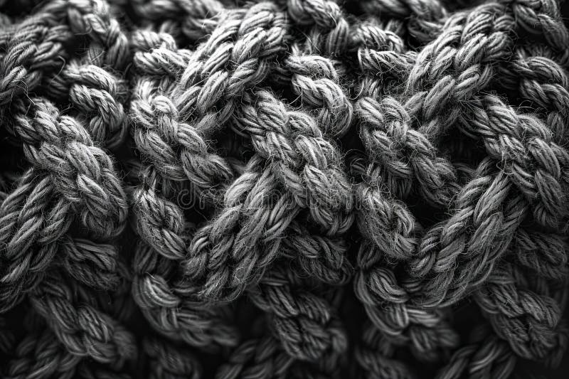 Dark Grey Knitted Background with Cable Pattern, Detailed Texture of ...
