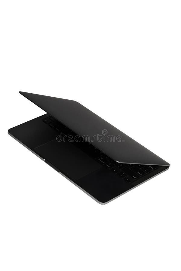 Dark Grey Laptop Isolated on White Background Stock Image - Image of ...