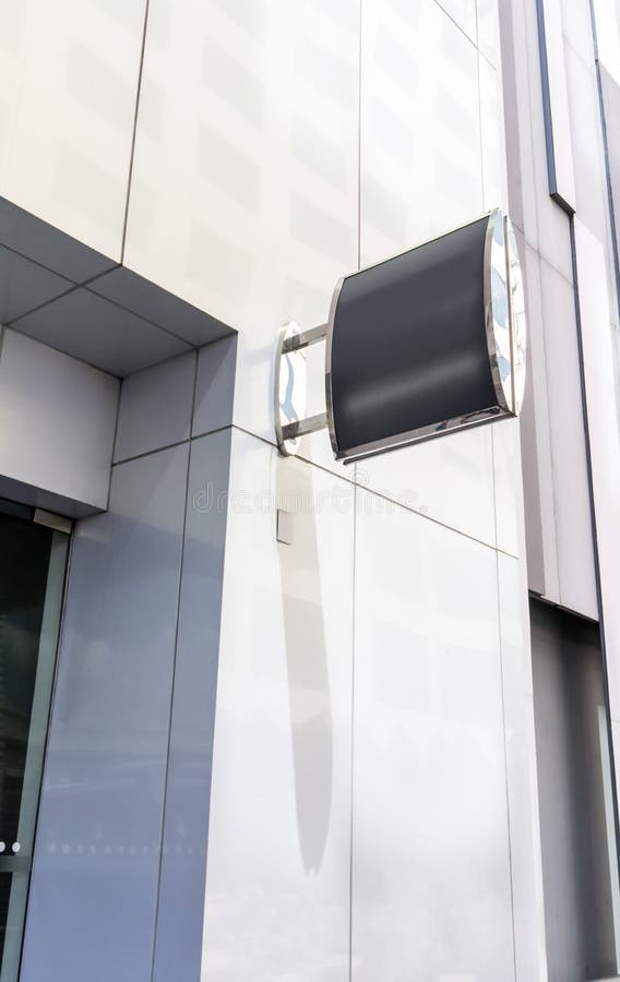 Dark Grey Metal Frame Mockup in Front of Modern Building Stock Photo ...