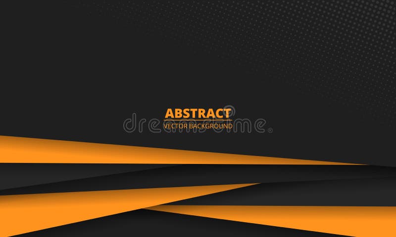 Dark Grey and Orange Abstract 3d Vector Background with Bright ...