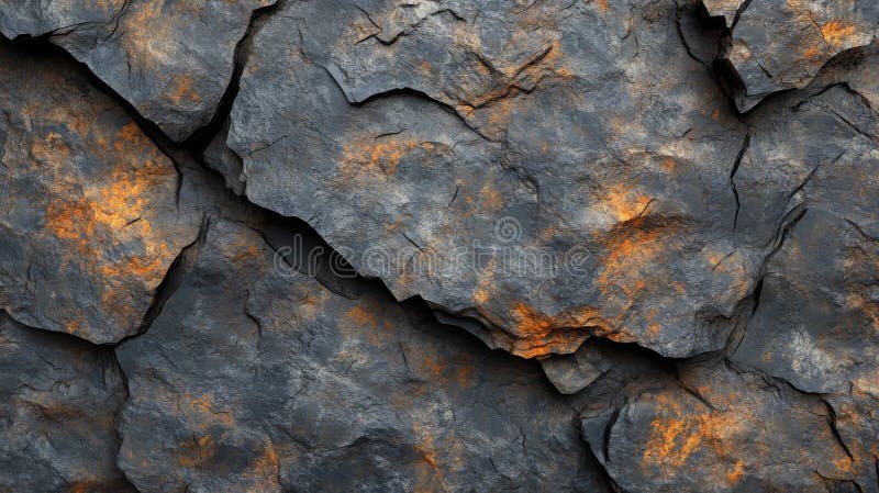 Dark Grey and Orange Rock Surface Texture Stock Illustration ...