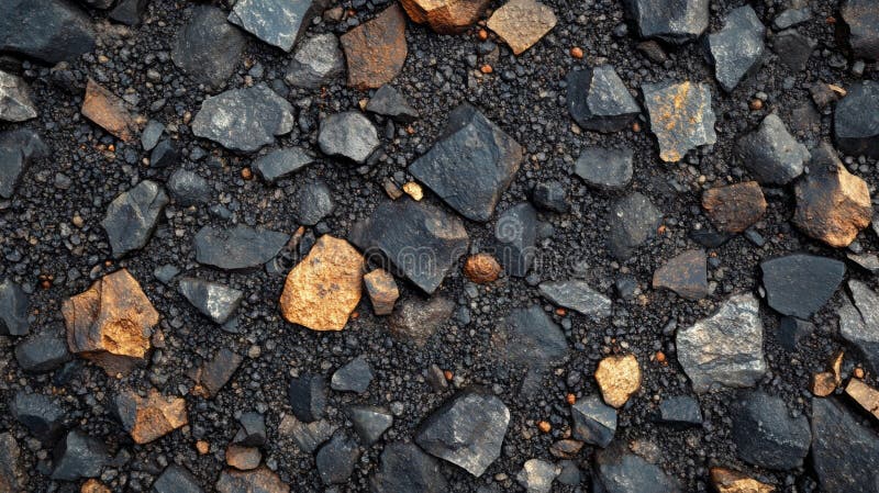 Dark Grey and Orange Rocks Mixed Together Stock Illustration ...