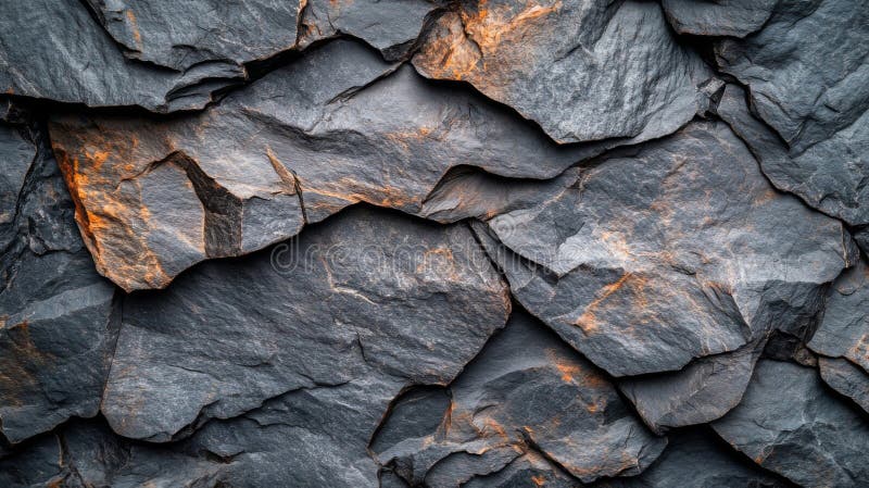 Dark Grey and Orange Rough Rock Texture Background Stock Illustration ...