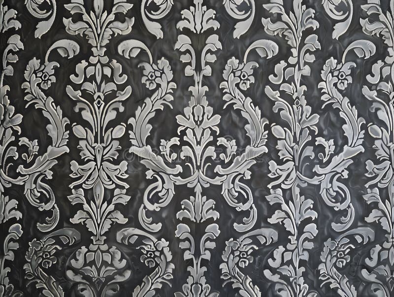 Elegant Intricate Grey Floral Pattern Background Stock Illustration ...