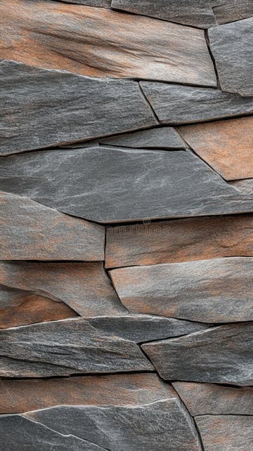 Dark Grey Rectangular Stone Cladding with Flat Texture for Seamless ...