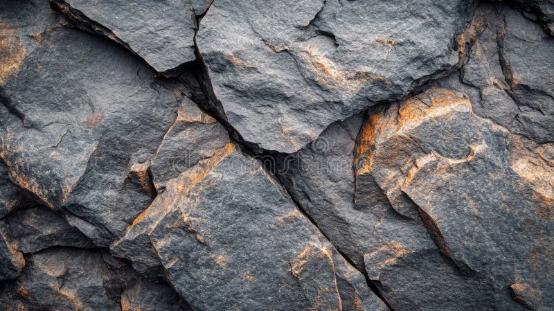 Dark Grey Rock Surface with Orange Veins Stock Illustration ...