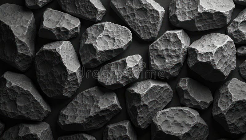 Dark Grey Rocks with Rough Texture Form Solid Background. Closeup View ...