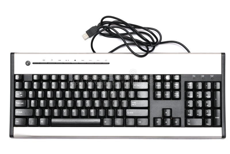 A Dark Grey and Silver Colored Computer Wired Keyboard Stock Photo ...