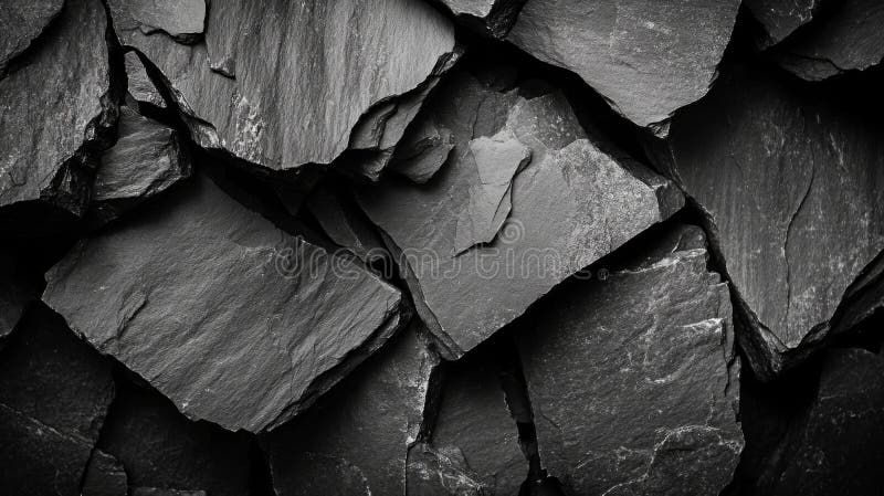 Dark Grey Slate Rock Fragments Texture Background Stock Illustration ...