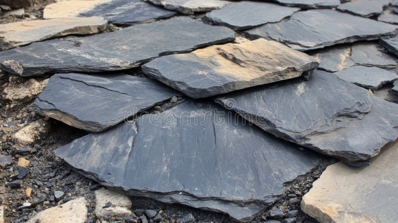 Dark Grey Slate Stone Pavement Texture Background Stock Illustration ...