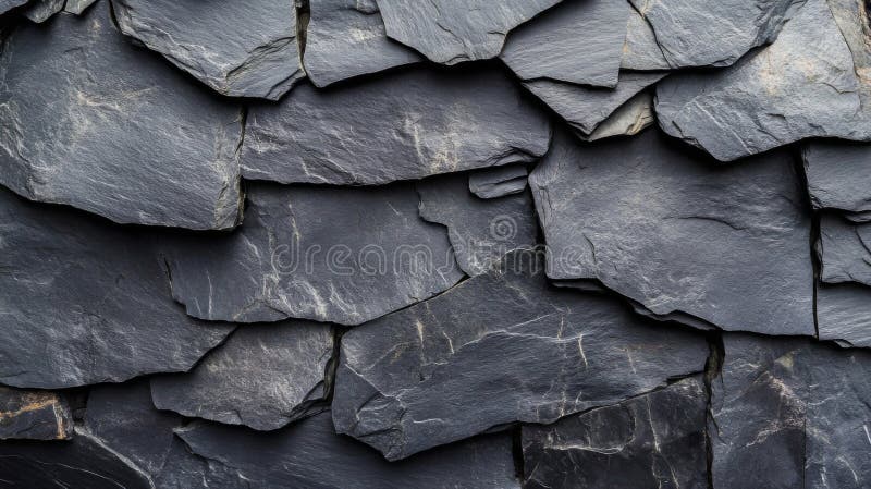 Dark Grey Slate Stone Wall Texture Background Stock Illustration ...