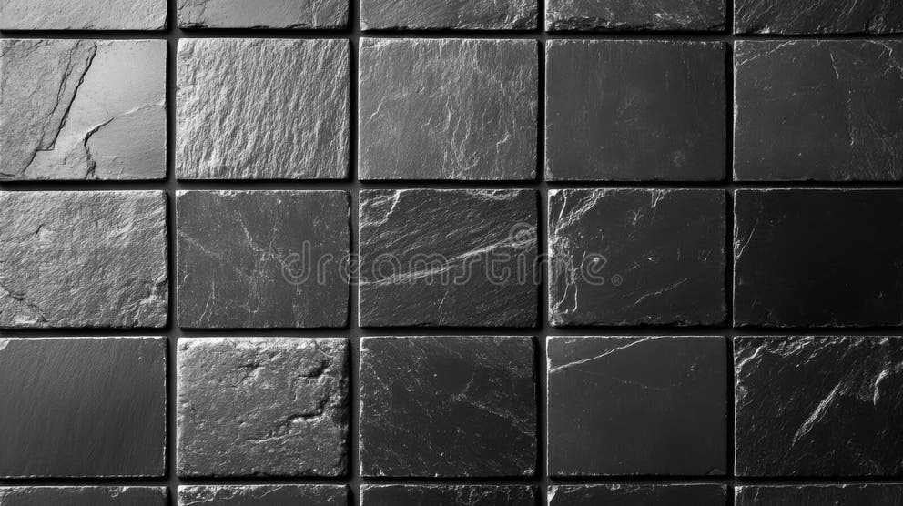 Dark Grey Square Slate Tiles Wall Texture Stock Illustration ...