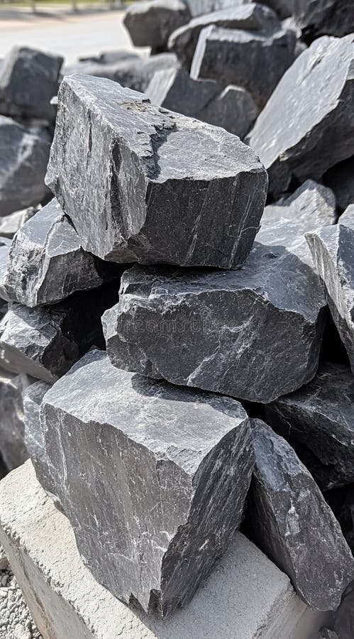 Dark Grey Stacked Rough Stones Texture Background High Quality Image ...