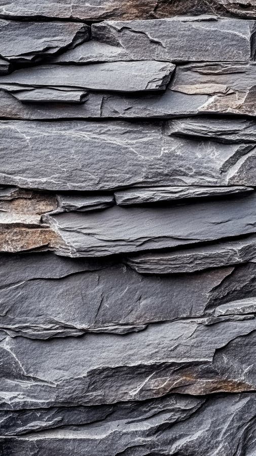 Dark Grey Stone Cladding with a Flat Texture Showcasing Seamless Design ...