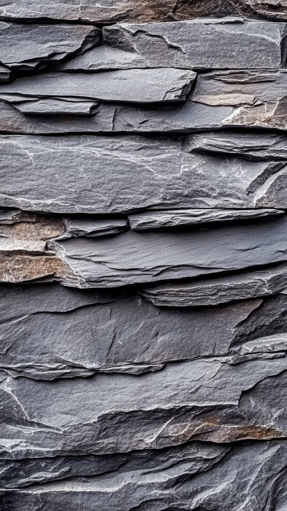 Dark Grey Stone Cladding with a Flat Texture Showcasing Seamless Design ...