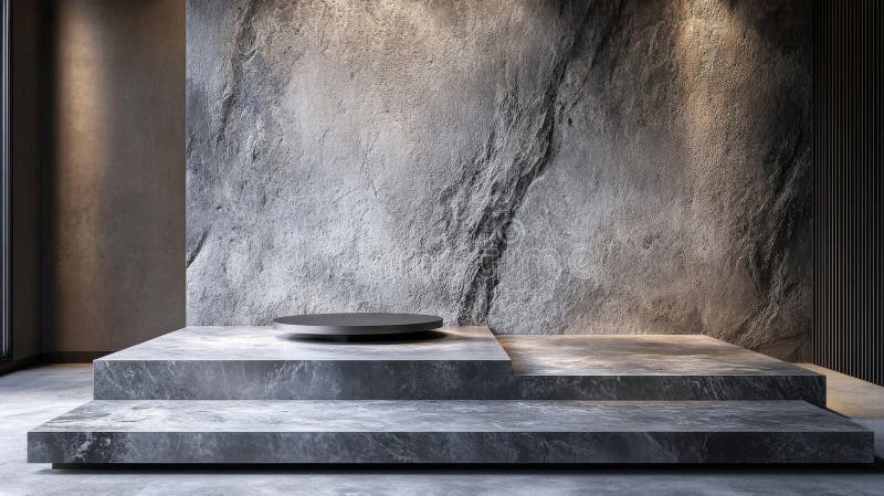 Dark Grey Stone Platform Product Display Background Stock Illustration ...