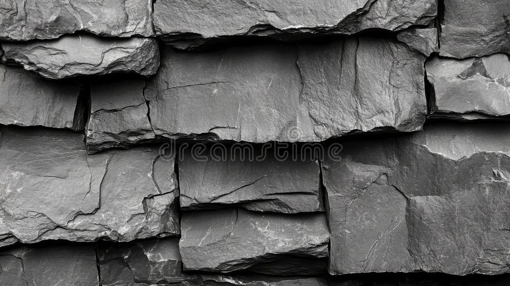 Dark Grey Stone Wall Rough Texture Background Stock Illustration ...