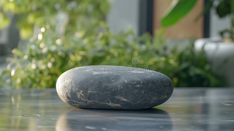 Dark Grey Textured Stone on Reflective Surface Stock Illustration ...