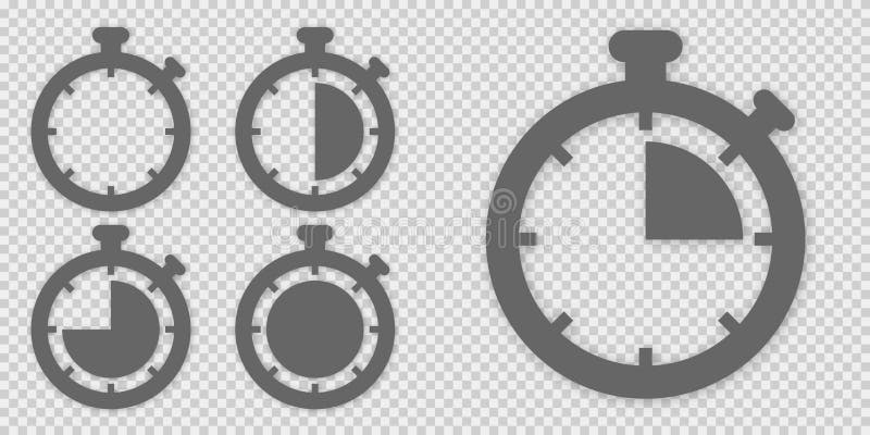 Dark Grey Timer Clock Isolated Template, Vector Illustration Stock ...
