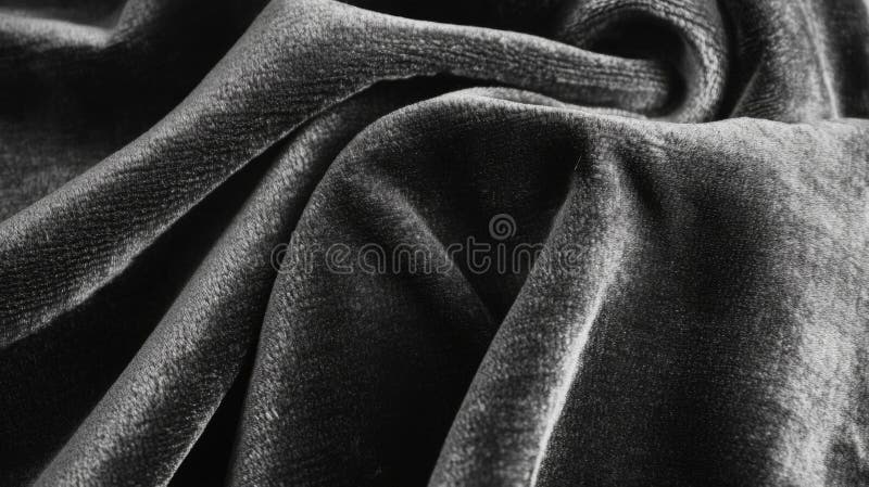 Dark Grey Velvet Fabric Draped Softly Elegant Texture Stock ...