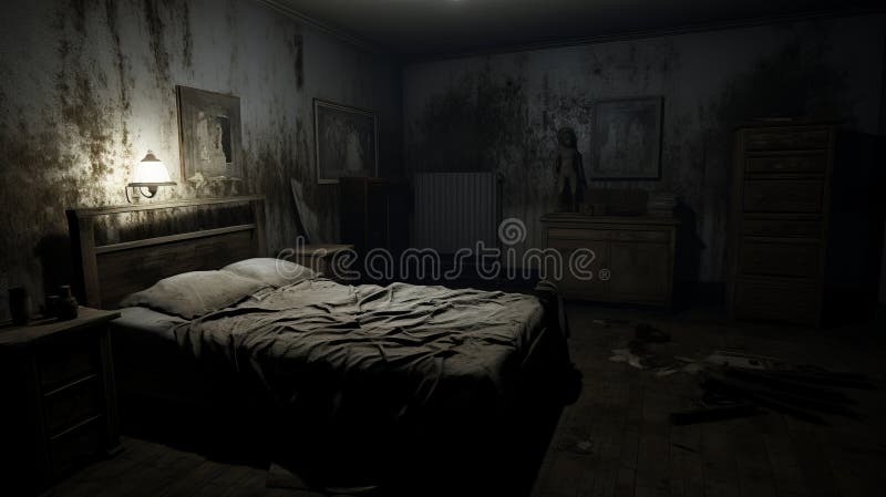 Dark and Gritty Bedroom: Uhd Image with Figurative Texture by Pol ...