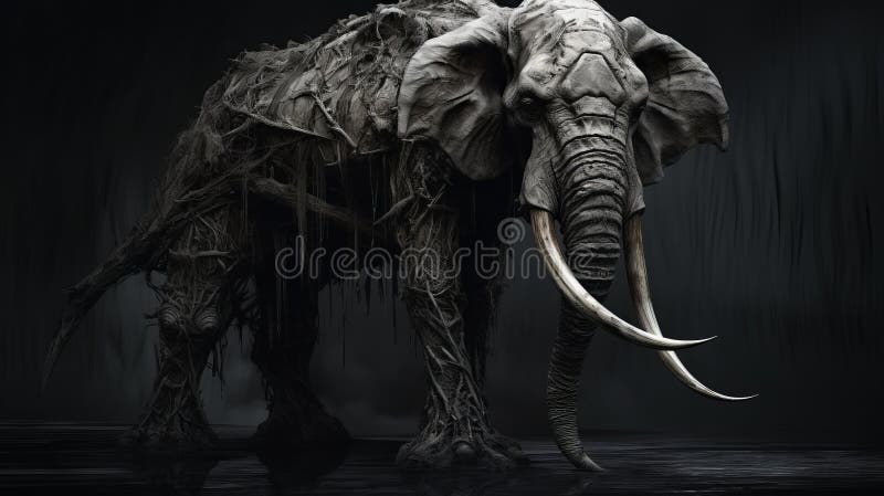 Dark and Gritty Digital Art: Withered Elephant Human Hybrid Concept ...