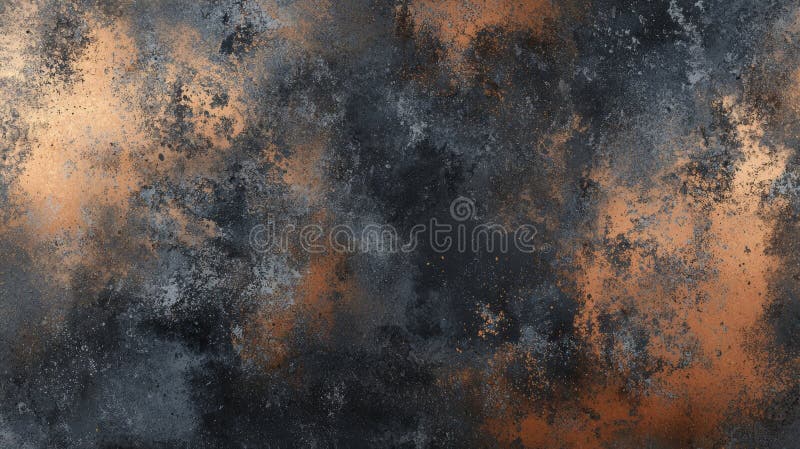 Dark Grunge Background with Copper Colored Splashes Creating an ...