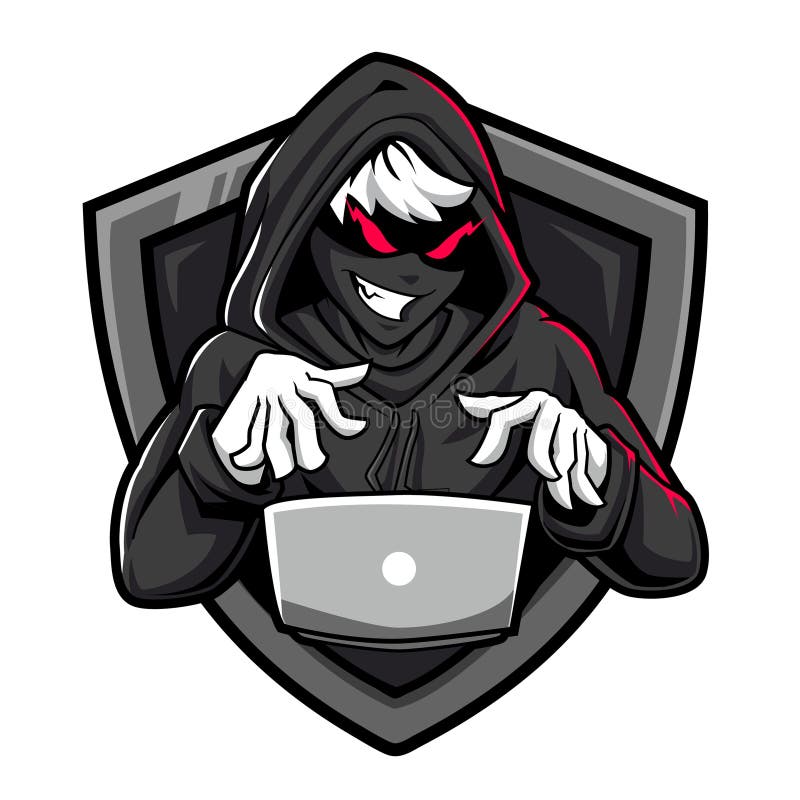 Dark Hacker Mascot Logo,Cyber Shadow Code Stock Vector - Illustration ...