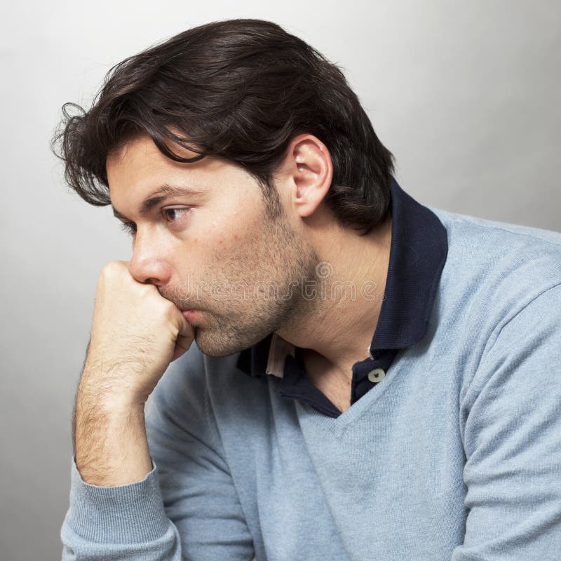 Dark-haired man sad stock image. Image of problems, emotion - 31803379